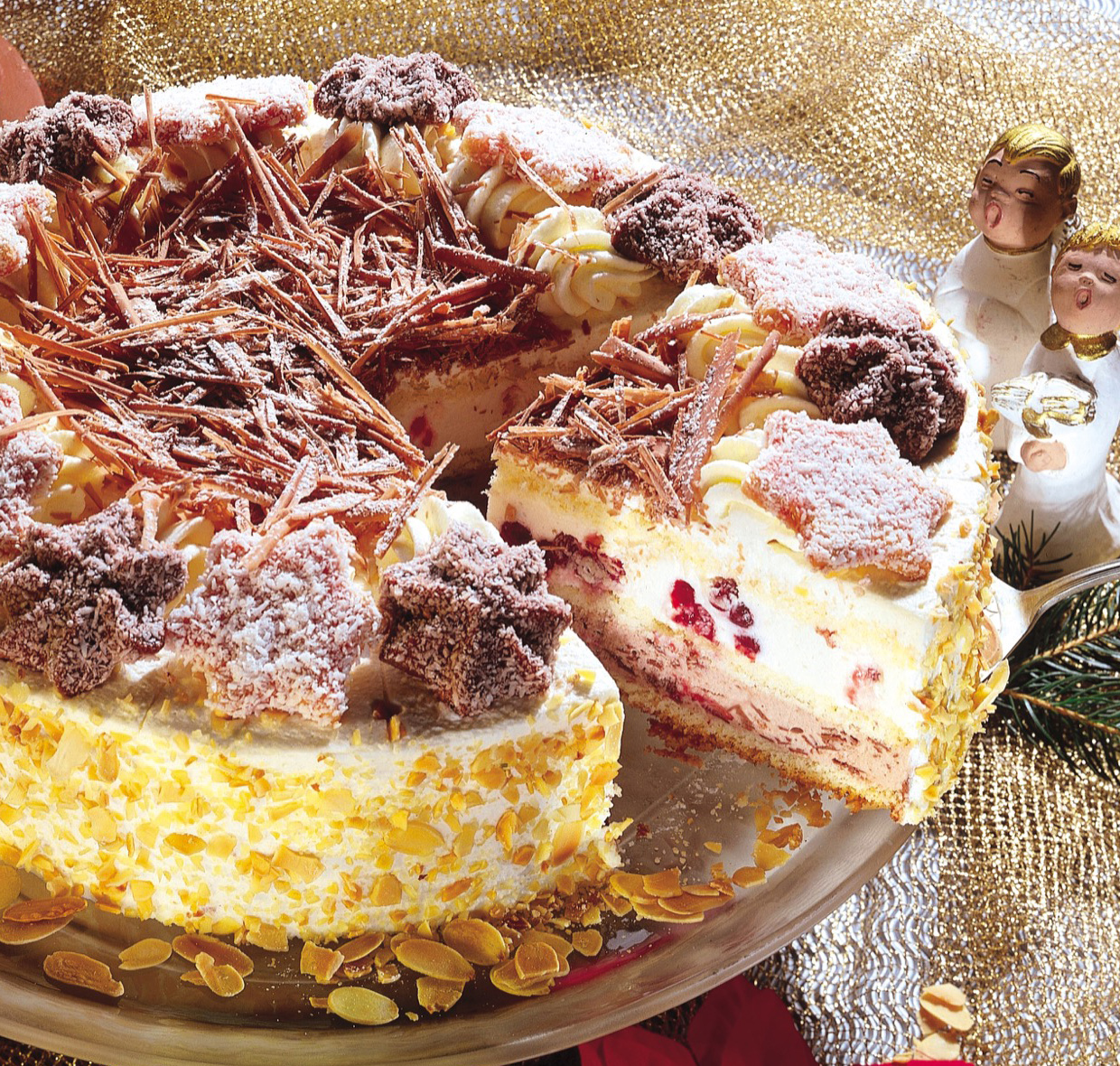 Weihnachtstorte mit Preiselbeeren – Küchle – Backen, Dekorieren, Oblaten, Esspapier & Rezepte